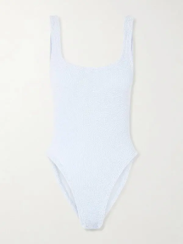 Hunza G Seersucker One-piece Swimsuit - Blue