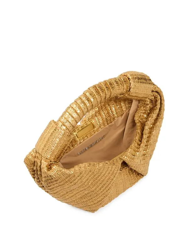 SIMONMILLER Metallic Woven Top Handle Bag - Gold