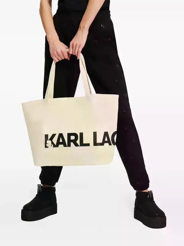 Karl Lagerfeld K/essential Oversized-logo Tote Bag - Neutrals