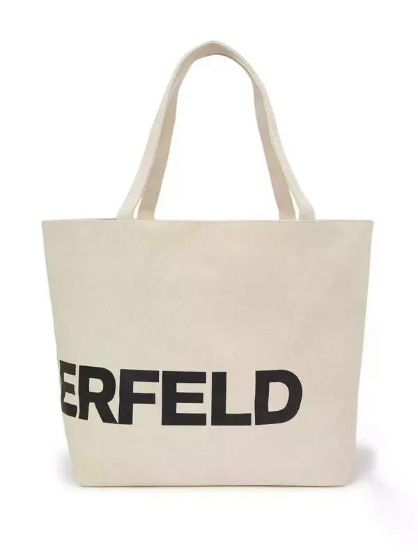 Karl Lagerfeld K/essential Oversized-logo Tote Bag - Neutrals