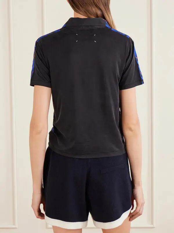 MAISON MARGIELA Checked Twill Polo Shirt - Blue