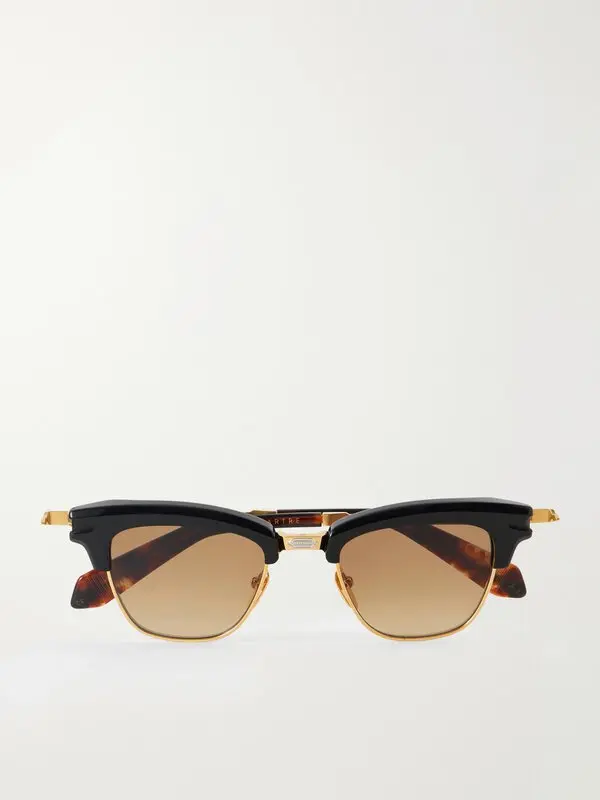 JACQUES MARIE MAGE Sartre Round-frame Sunglasses - Black