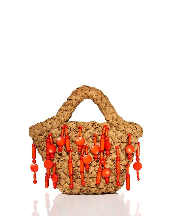 SIMONMILLER Shelly Mini Beaded Tote - Orange