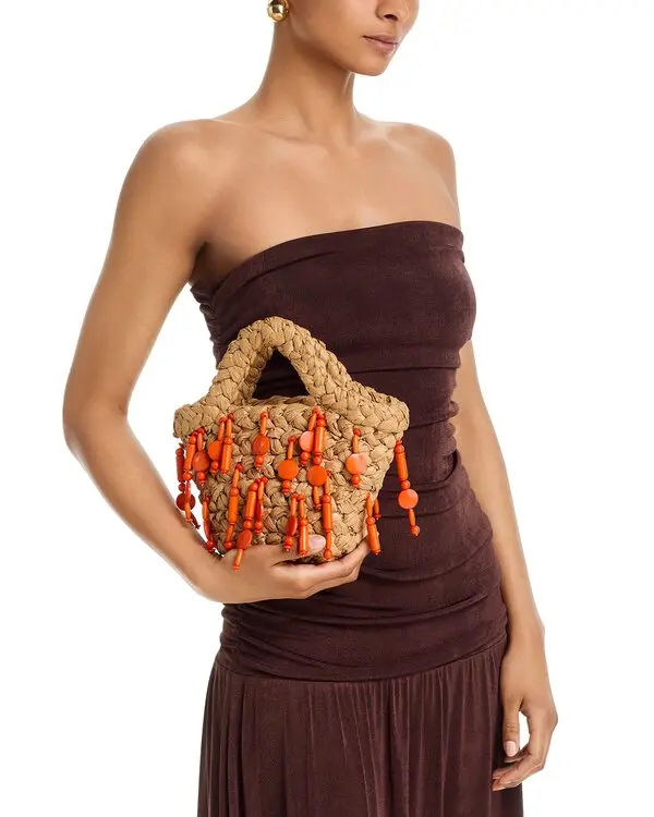 SIMONMILLER Shelly Mini Beaded Tote - Orange