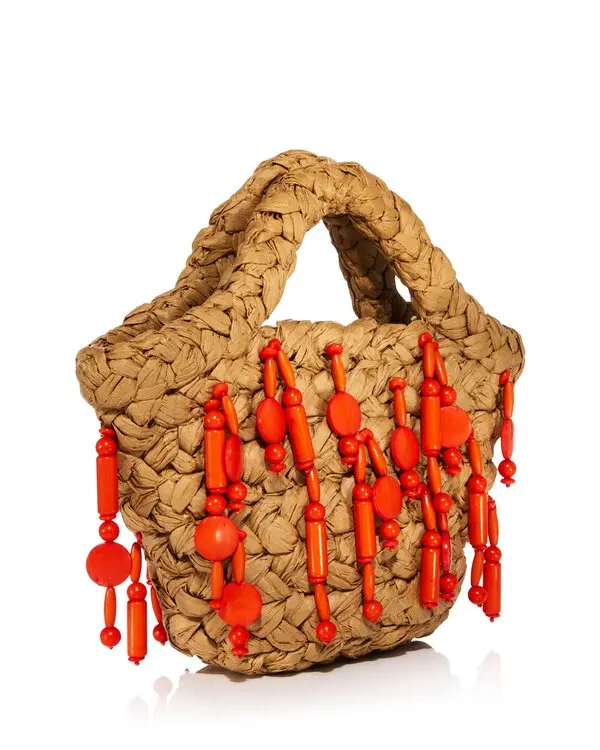 SIMONMILLER Shelly Mini Beaded Tote - Orange