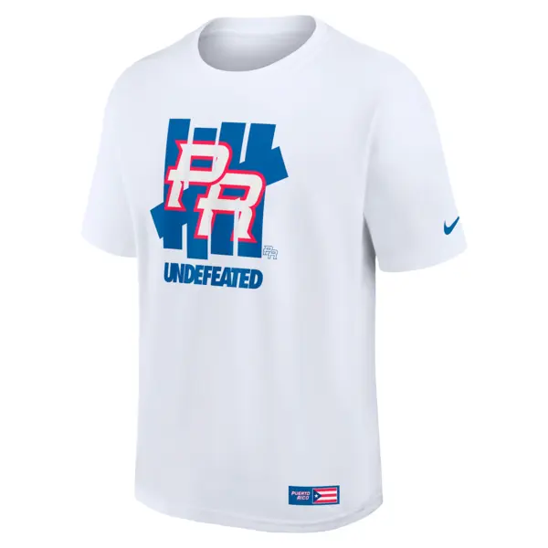 Nike Puerto Rico National Baseball Team 2026 World Baseball Classic Complex Undefeated T-shirt - White