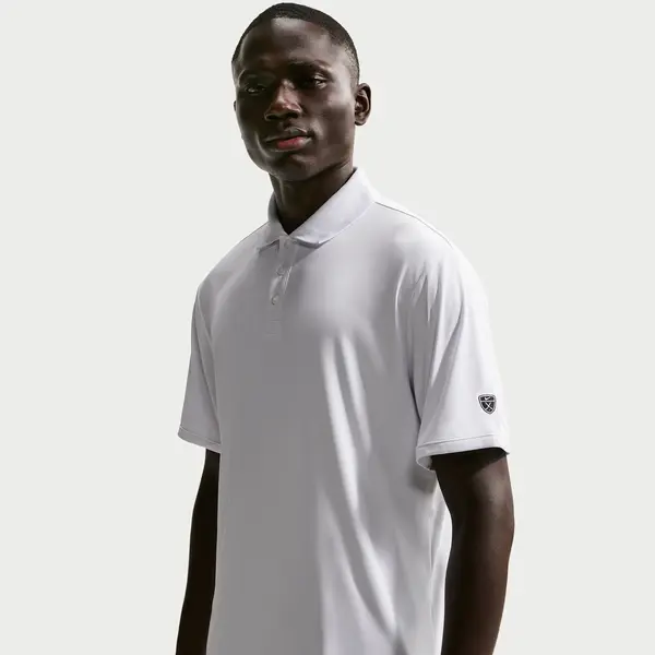 Nike Par Dri-fit Sleeve Logo Golf Polo - White