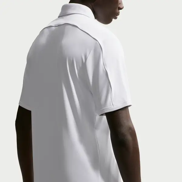 Nike Par Dri-fit Sleeve Logo Golf Polo - White