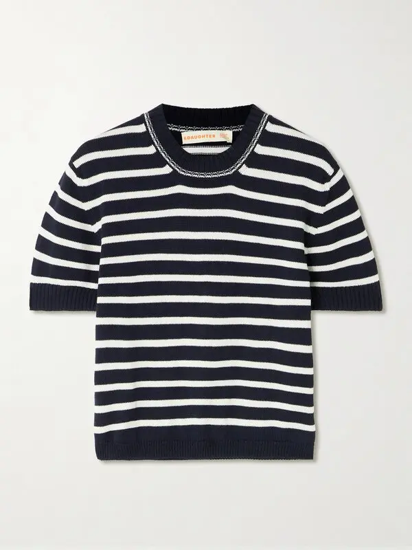 &daughter Shona Striped Organic Cotton Top - Blue