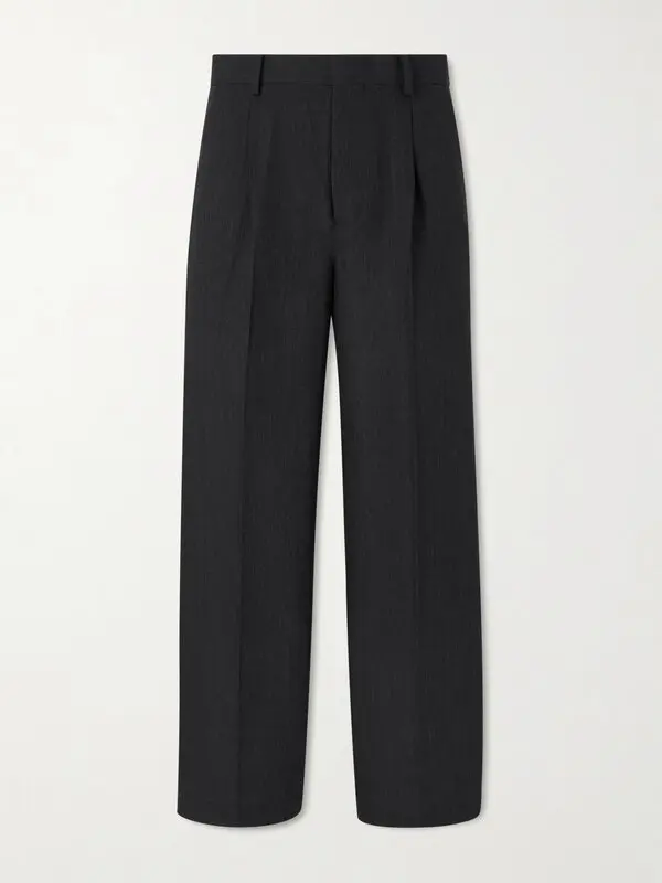 ATON Straight-leg Pleated Suit Trousers