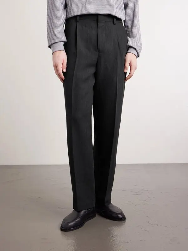ATON Straight-leg Pleated Suit Trousers