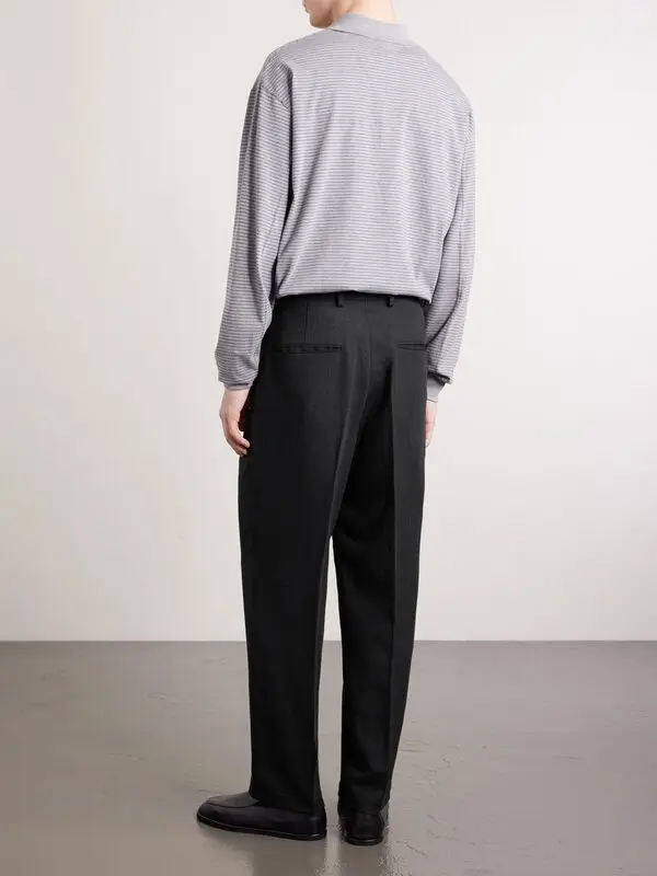 ATON Straight-leg Pleated Suit Trousers