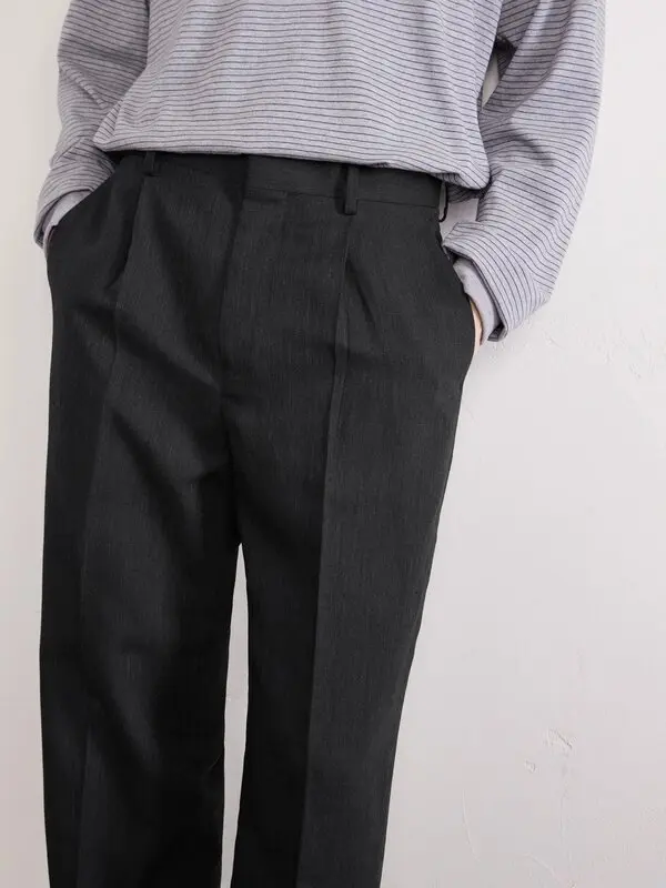 ATON Straight-leg Pleated Suit Trousers
