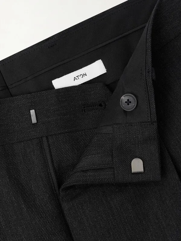 ATON Straight-leg Pleated Suit Trousers