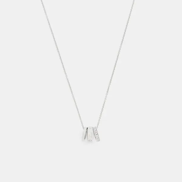 COACH Rondelle Charm Necklace - Silver