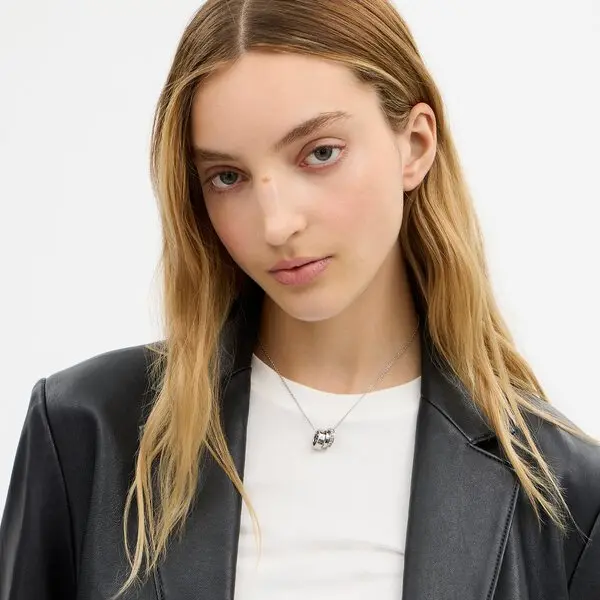 COACH Rondelle Charm Necklace - Silver