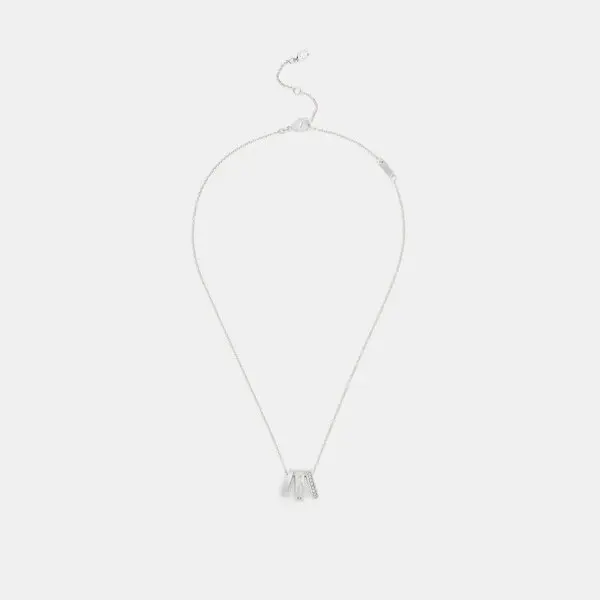 COACH Rondelle Charm Necklace - Silver