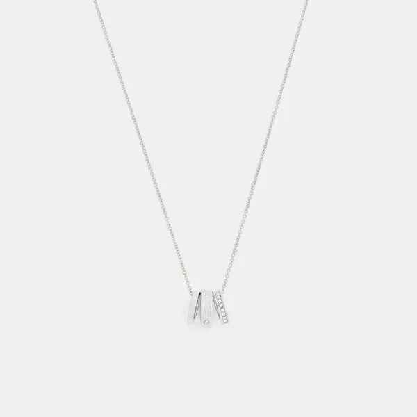 COACH Signature C Rondelle Necklace - Silver