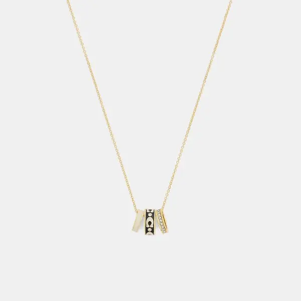 COACH Signature Rondelle Necklace - Gold/black