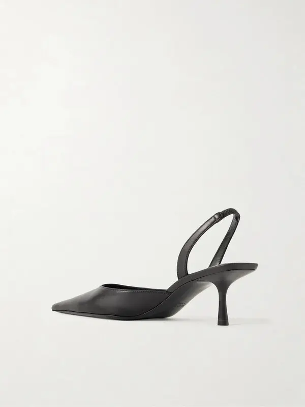 Saint Laurent Misty Leather Slingback Pumps - Black