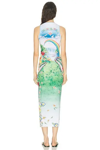 Casablanca Aloha Printed Midi Tank Dress