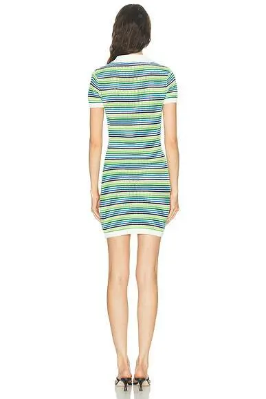 Casablanca Striped Crochet Knit Dress
