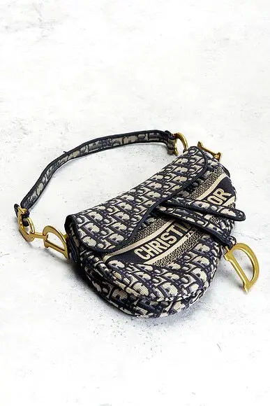 Dior Trotter Oblique Saddle Bag - Blue