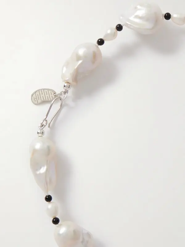 GOHAR WORLD Host Pearl And Onyx Necklace