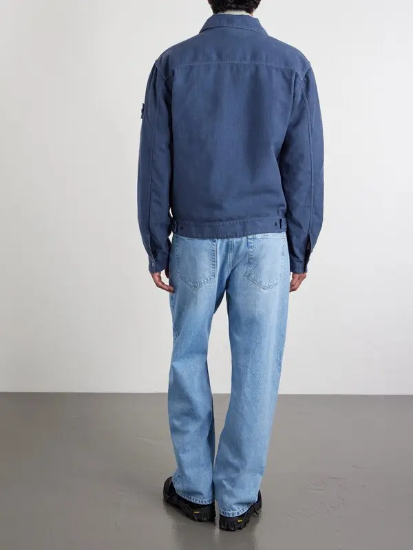 Stone Island Ghost Logo-appliquéd Linen-blend Trucker Jacket