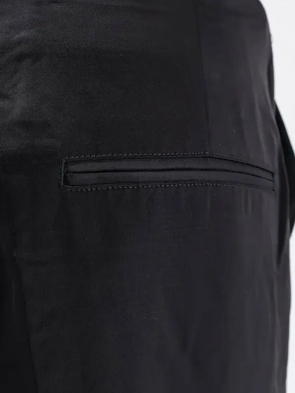 TOTEME Viscose And Linen Trousers With Raw Edge Hem - Black