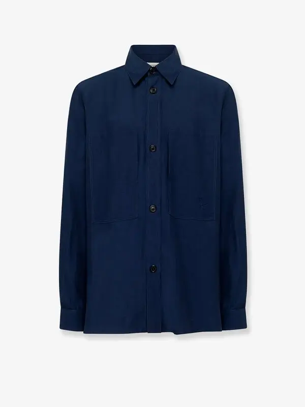 LANEUS Viscose And Linen Shirt