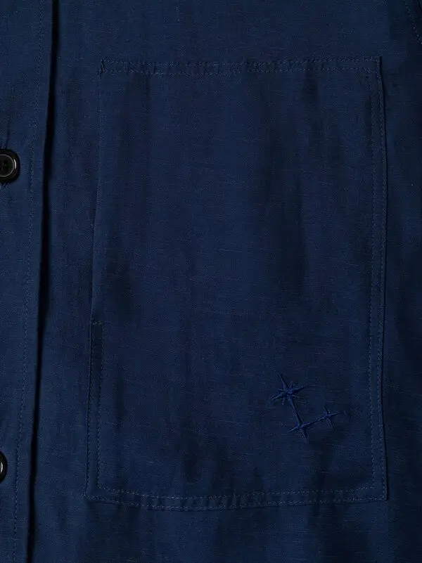 LANEUS Viscose And Linen Shirt