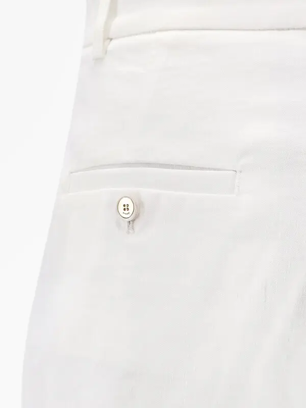 Pinko Linen Viscose Blend Tailored Shorts - White