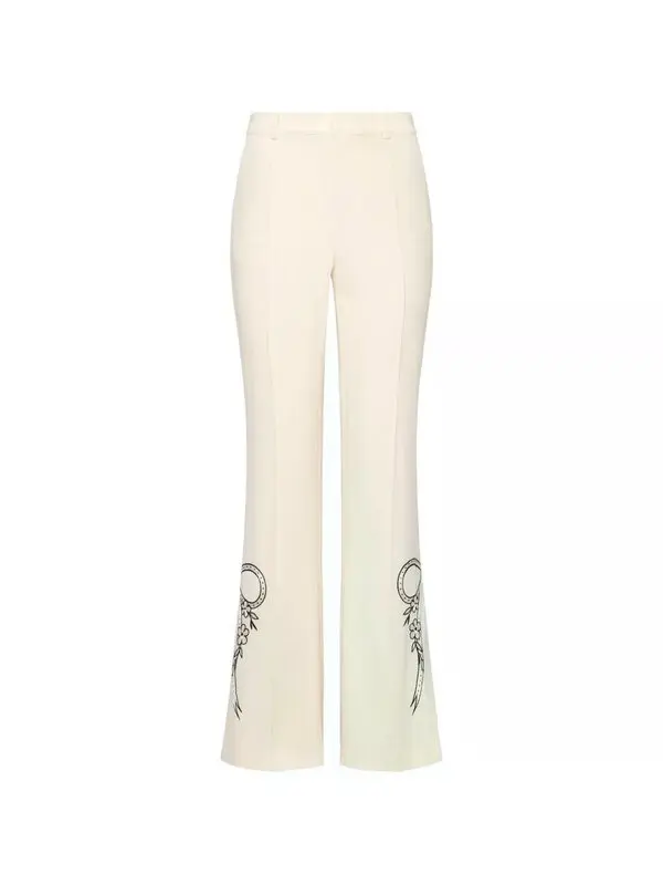 Cinq À Sept Abeline Floral Detail Trousers - Neutrals