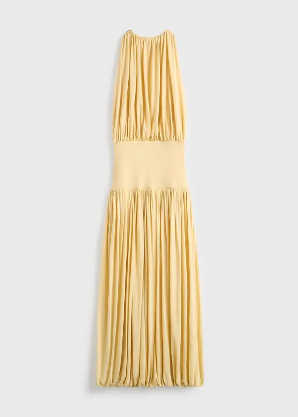 TOTEME Gathered Viscose Dress - Beige