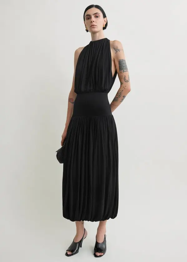 TOTEME Soft Gathered Dress - Black