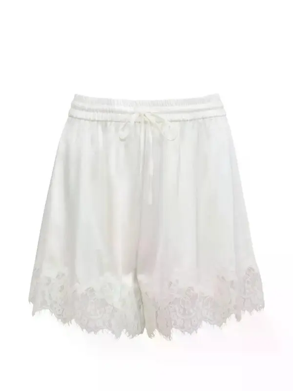 FLEUR DU MAL Lace-trimmed Shorts - White