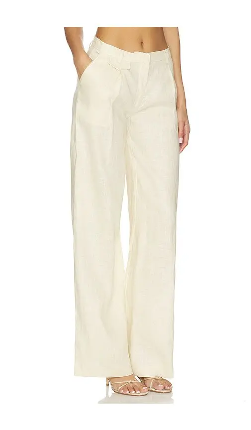 Bardot Geordy Hipster Linen Pant - Eggnog