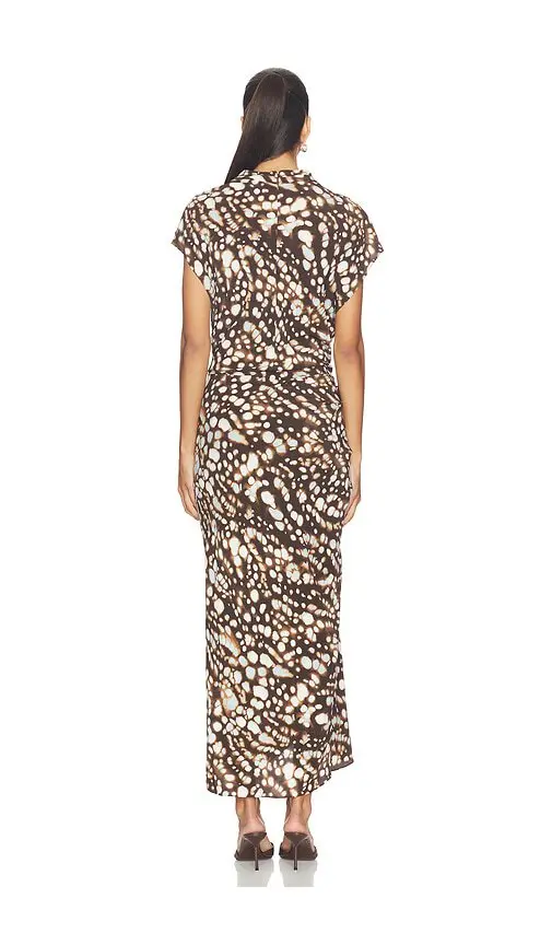 A.L.C. Alma Printed Ruched Maxi Dress