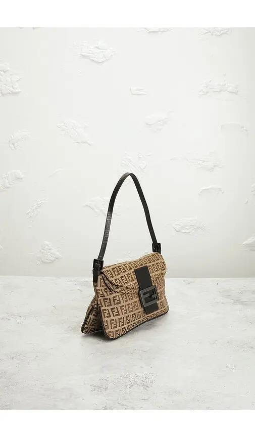 FWRD RENEW Fendi Zucchino Baguette Shoulder Bag
