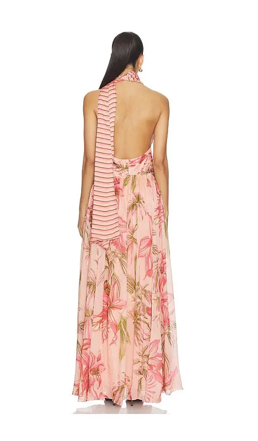 Rococo Sand Ruched Sash Maxi Dress