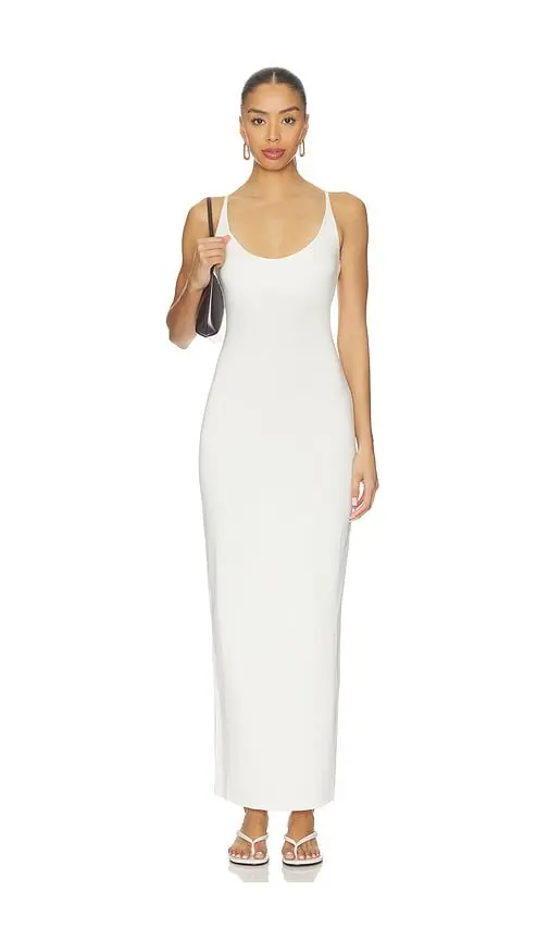 SKIMS Smooth Layers Skimpy Scoop Neck Maxi Dress - Egret