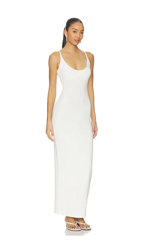 SKIMS Smooth Layers Skimpy Scoop Neck Maxi Dress - Egret