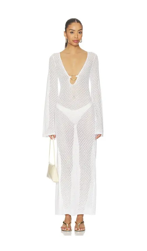 Bardot Bryn Crochet Maxi Dress - Ivory