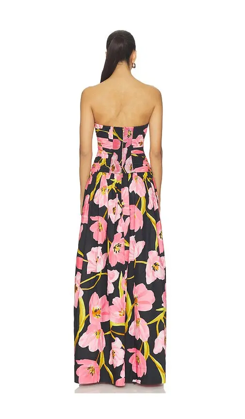 Cara Cara Montreal Gown Floral Print Strapless Maxi Dress - Marais Bloom Black