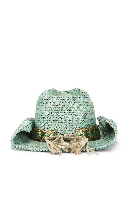 FLORABELLA Skyler Crochet Raffia Cowboy Hat