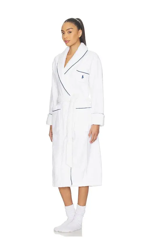 Polo Ralph Lauren Polo Essentials Robe In White - White Cloud