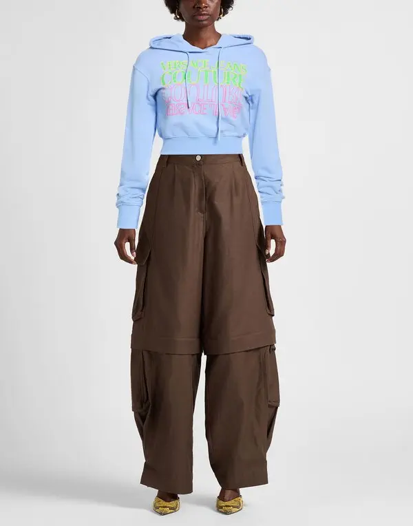 Versace Cropped Hooded Sweatshirt - Blue