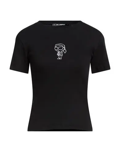 Karl Lagerfeld T-shirt In Organic Cotton And Elastane - Black