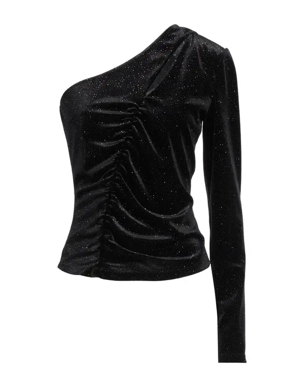 PATRIZIA PEPE SERA One-shoulder Glittered Top